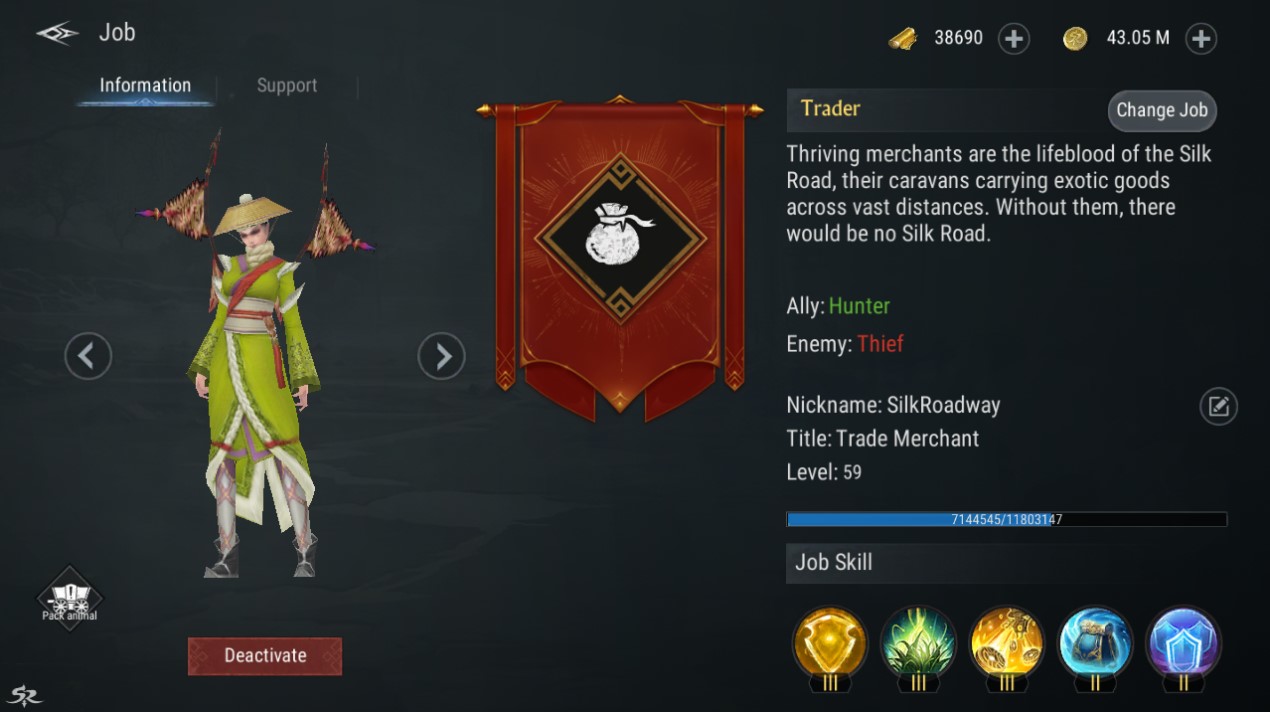 Job Skills - Silkroad Origin Mobile